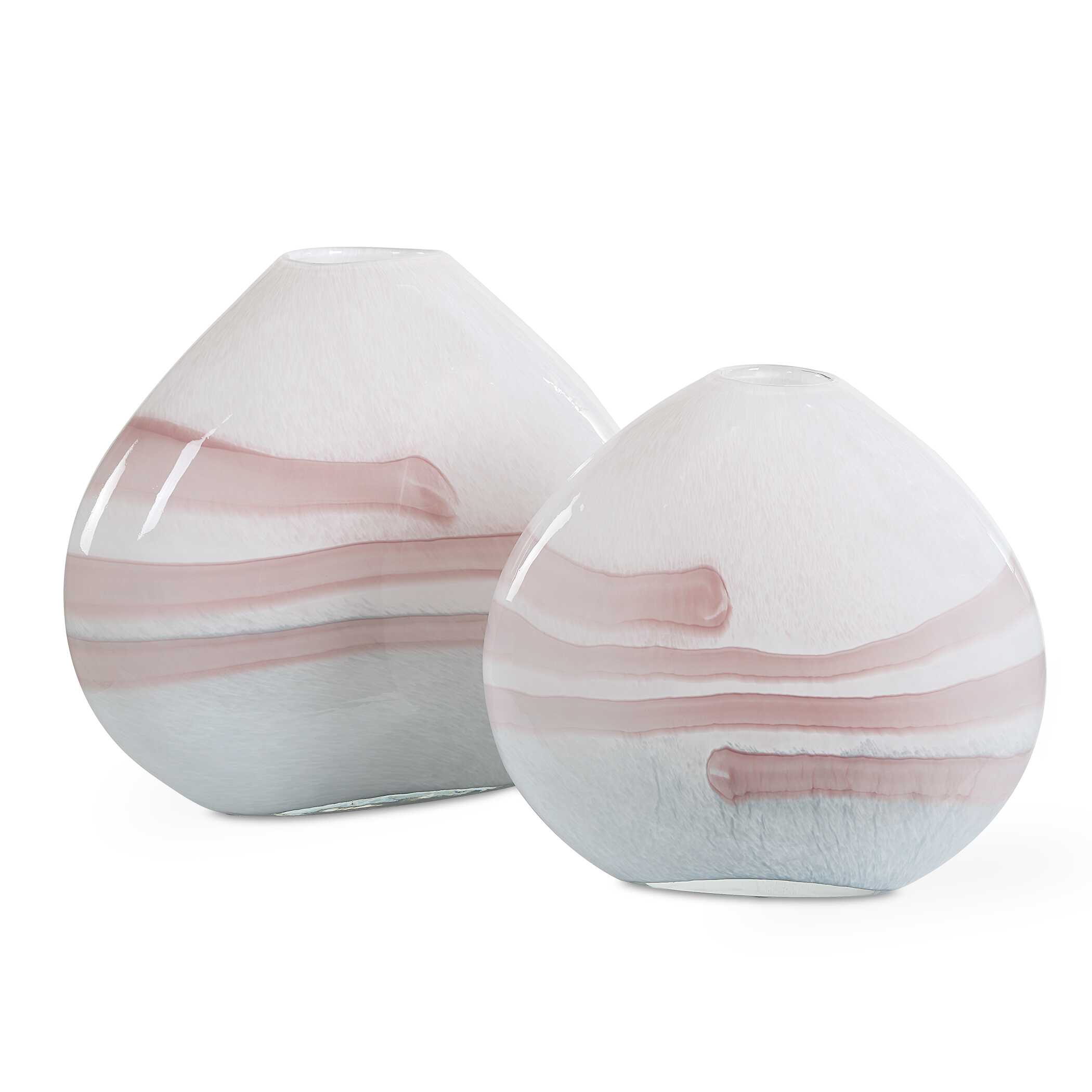Blush Swirl Glass Vases, S/2 by Uttermost Collection | Decorilla