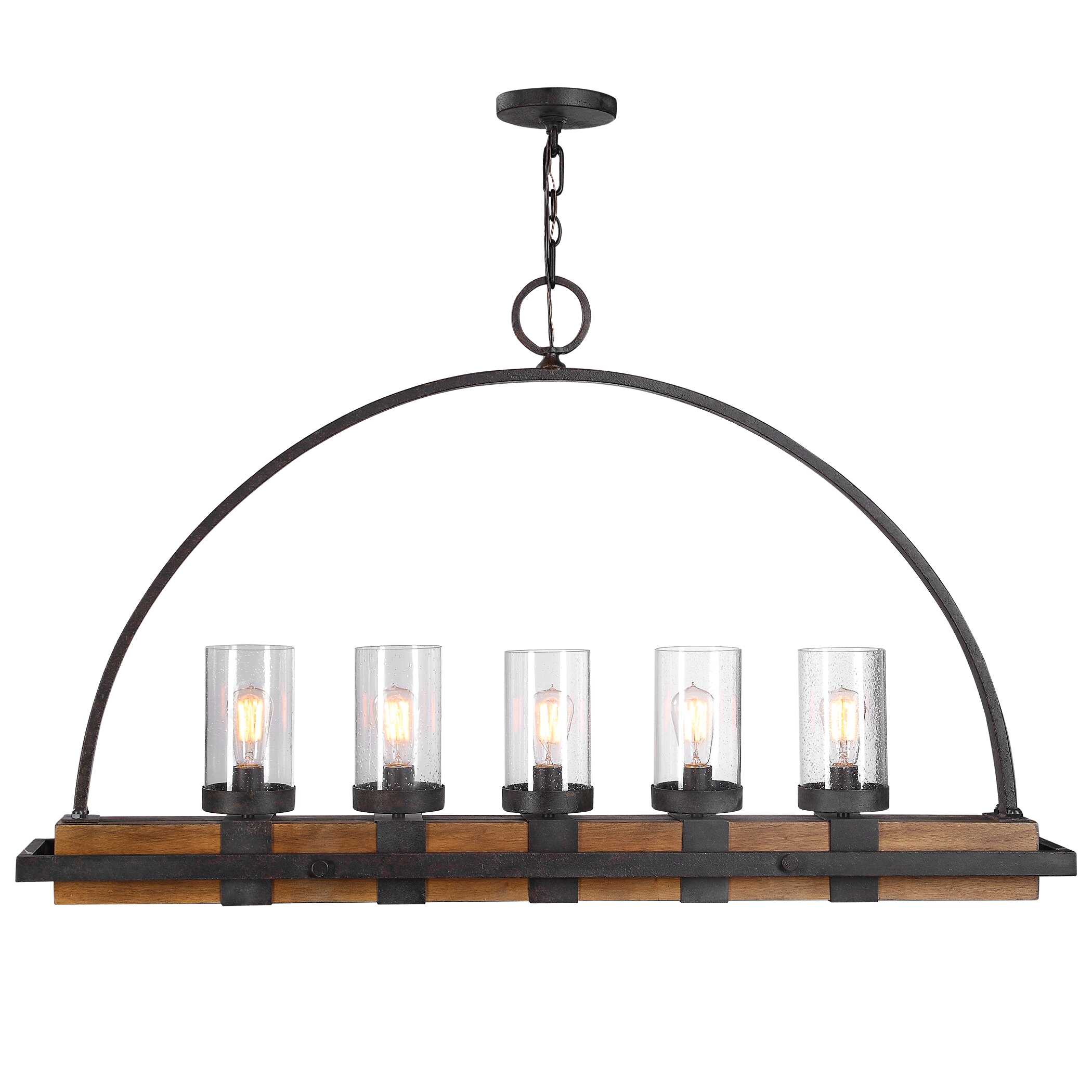 Atwood 5 Light Rustic Linear Chandelier by Uttermost Collection | Decorilla